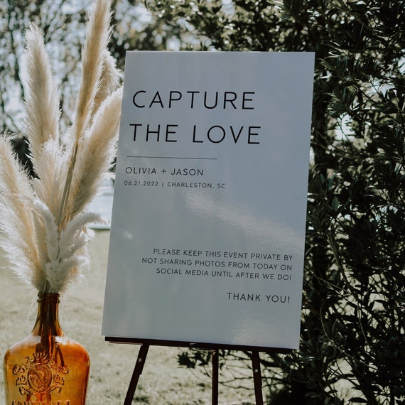 No Photos Wedding Sign Template Unplugged Ceremony Sign No - Etsy