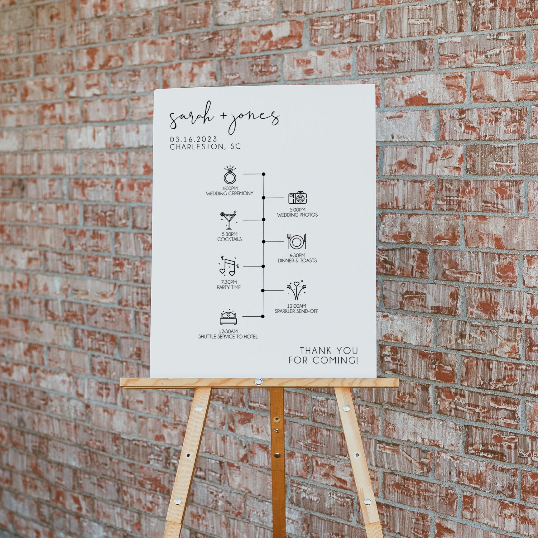 Minimalist Wedding Timeline Sign Template Modern Wedding | Etsy