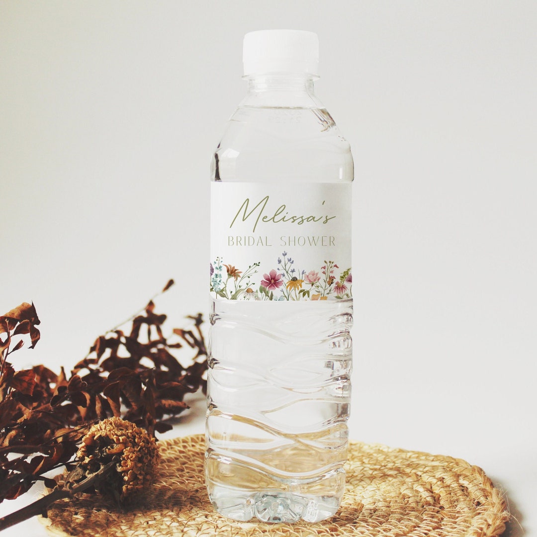 Wildflower Water Bottle Label Template, Flower Water Label Printable ...