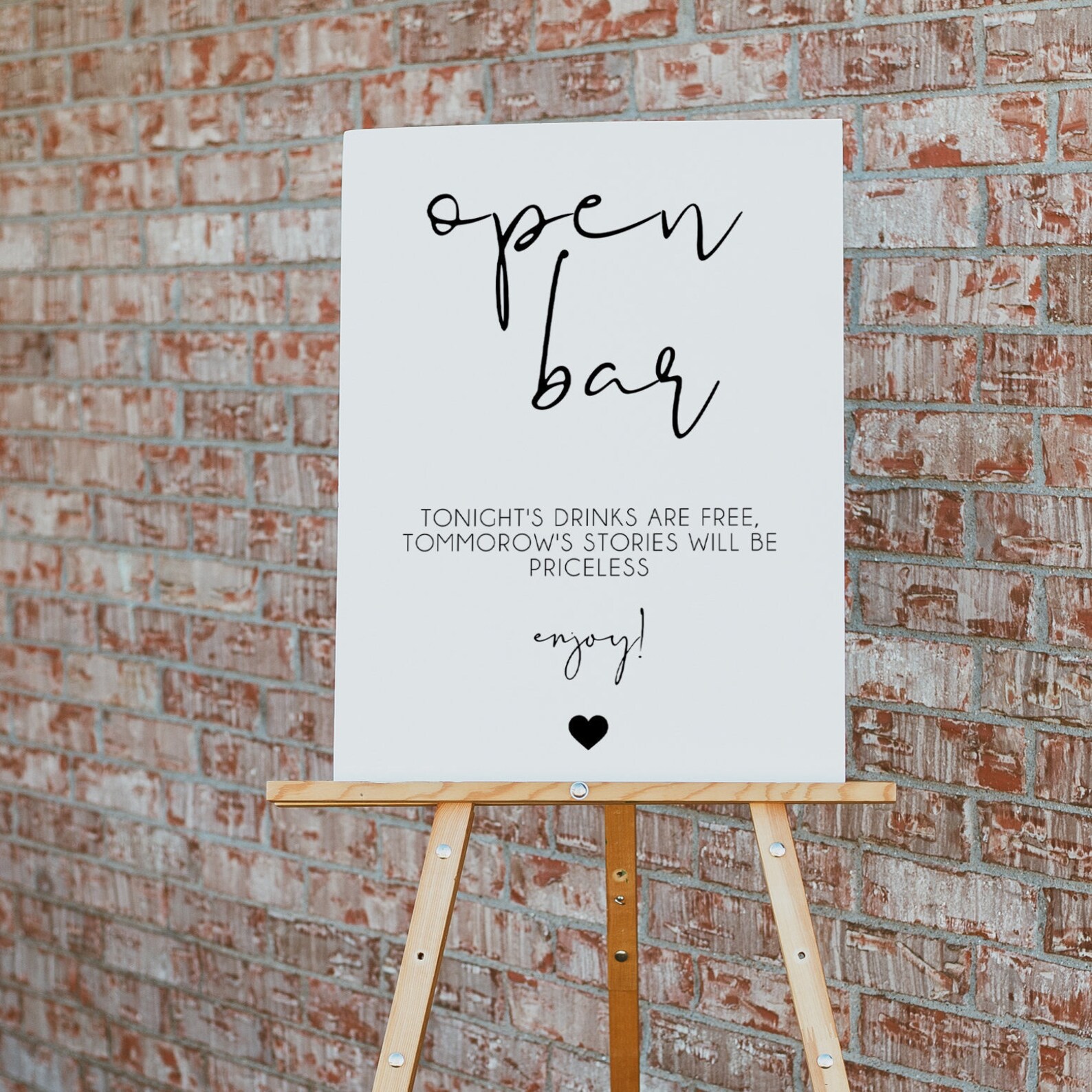 Open Bar Sign Template Printable Wedding Bar Sign Open Bar | Etsy