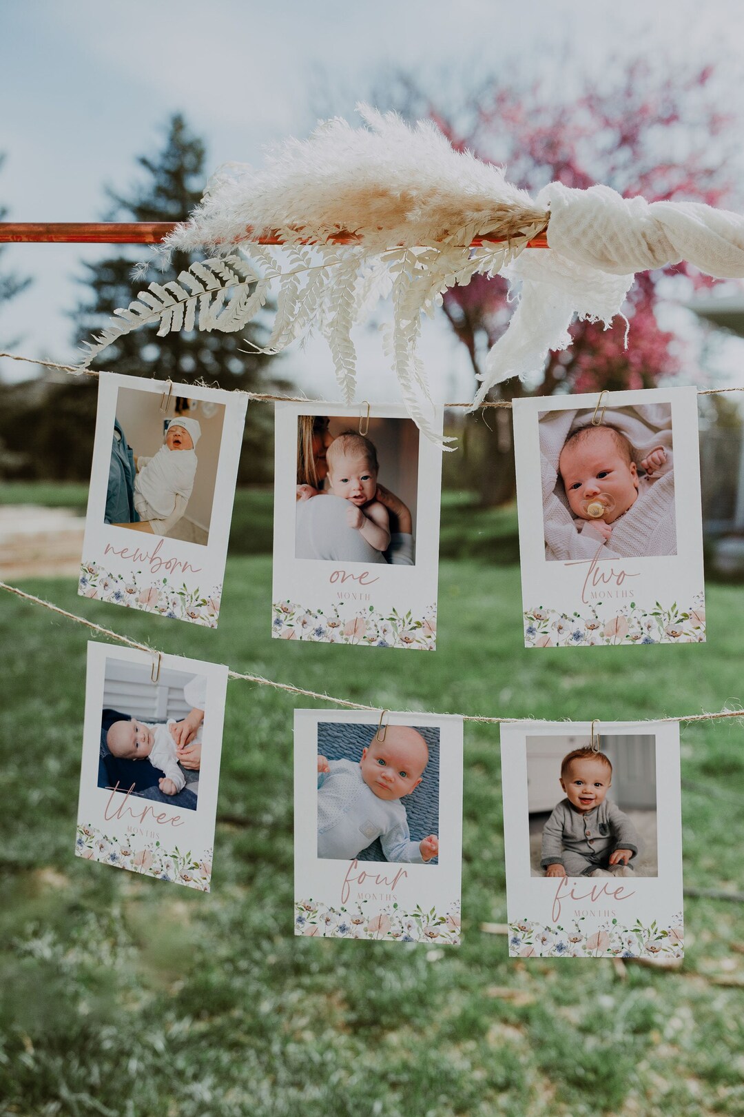 Wildflower First Birthday Photo Banner, Wildflower Girls 1st Year ...