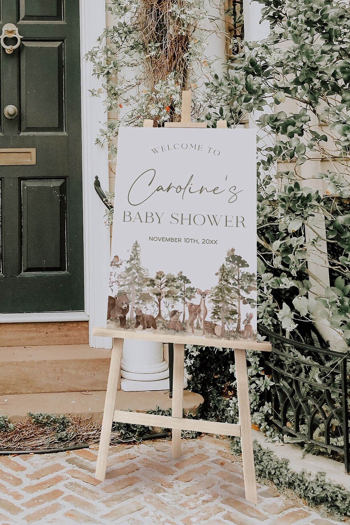 Woodland Baby Shower Welcome Sign, Woodland Animals Baby Shower Welcome ...