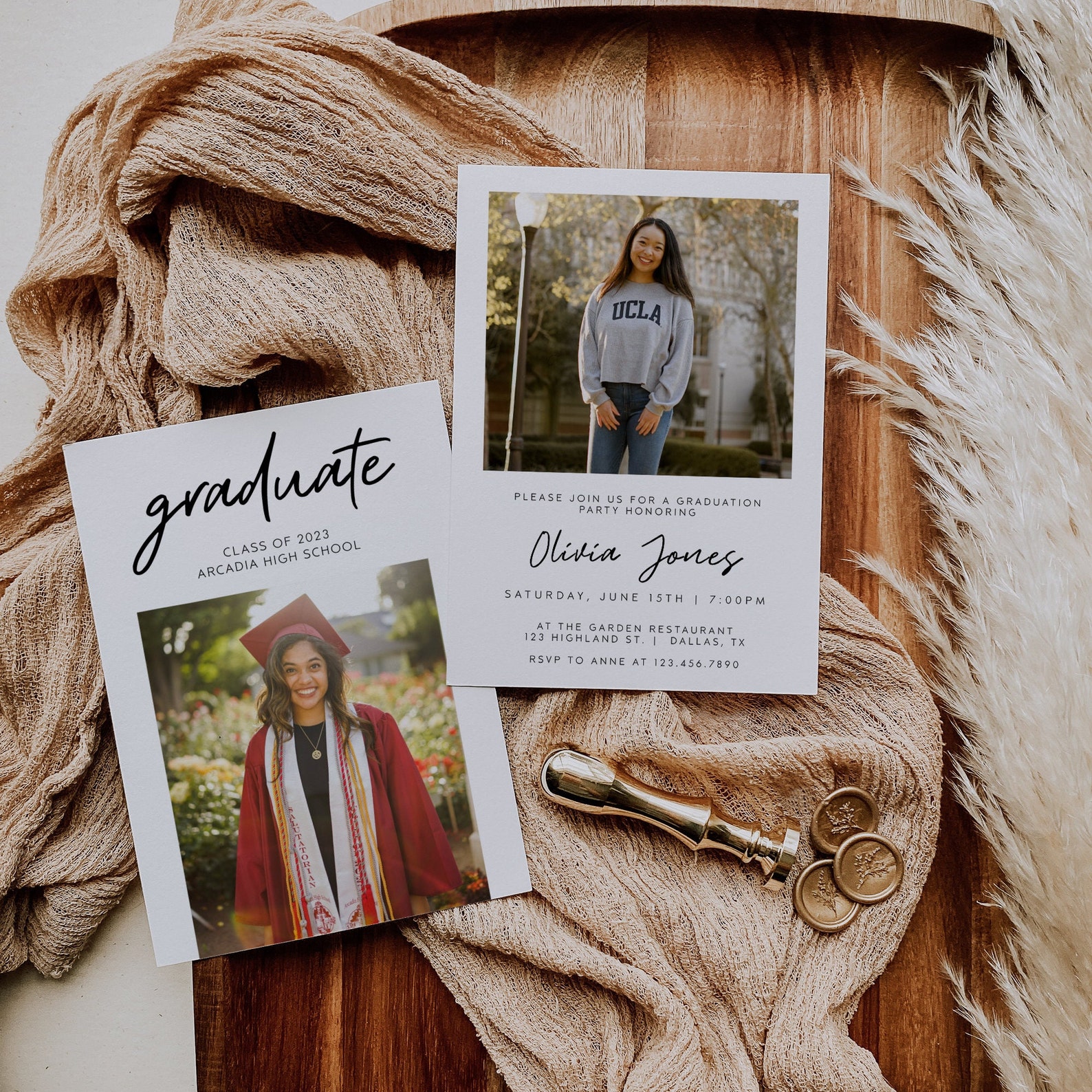 Graduation Announcement Card Modern Graduation Party - Etsy