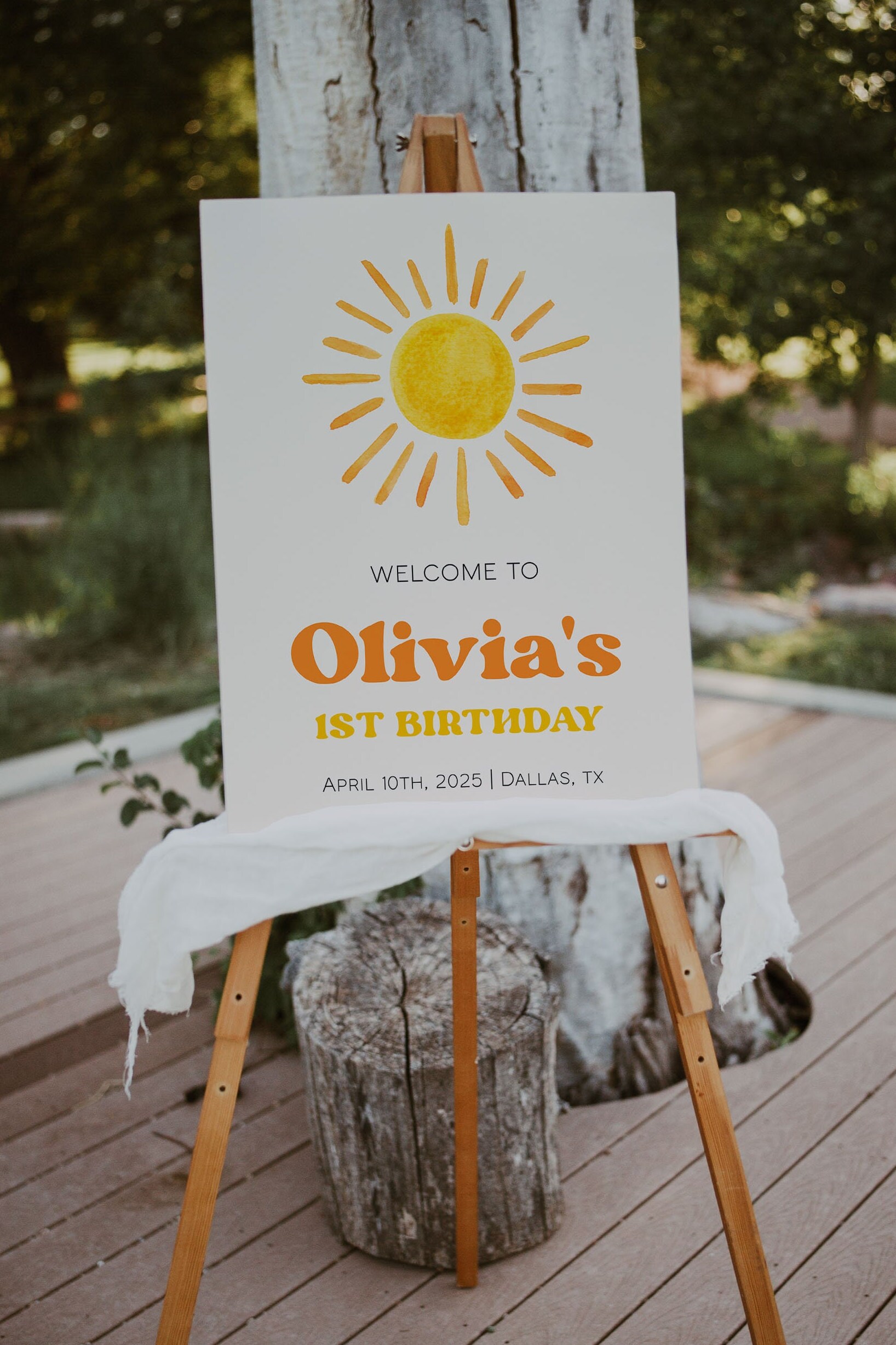 Sun Birthday Welcome Sign Template, First Trip Around the Sun Welcome ...