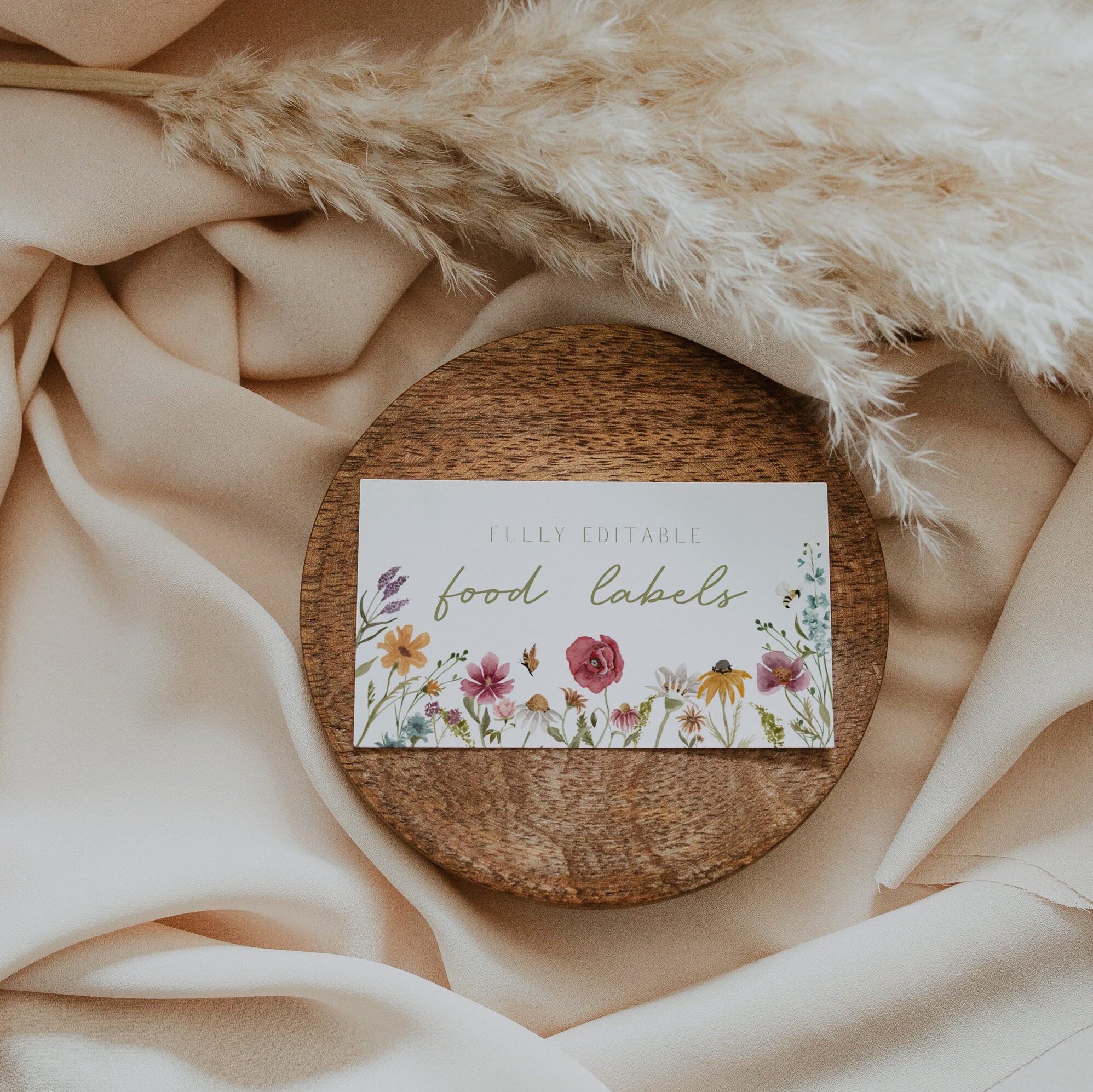 Wildflower Food Tent Cards, Bridal Shower Food Labels (digital Download ...