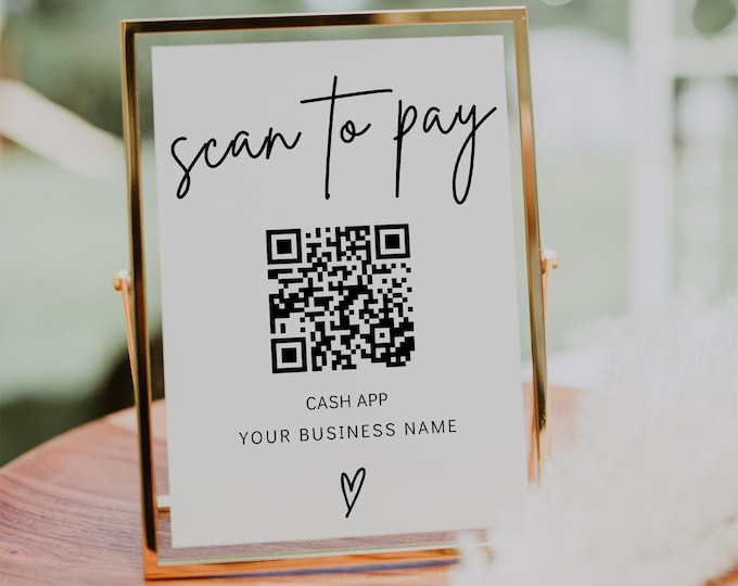 Personalisierbares Scan to Pay Schild, QR-Code Vorlage (Digitaler ...