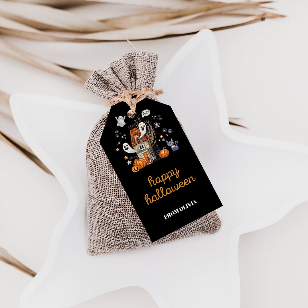 Halloween Favor Tags Template, Trick or Treat Favor Tags, Boo Gift Tags ...