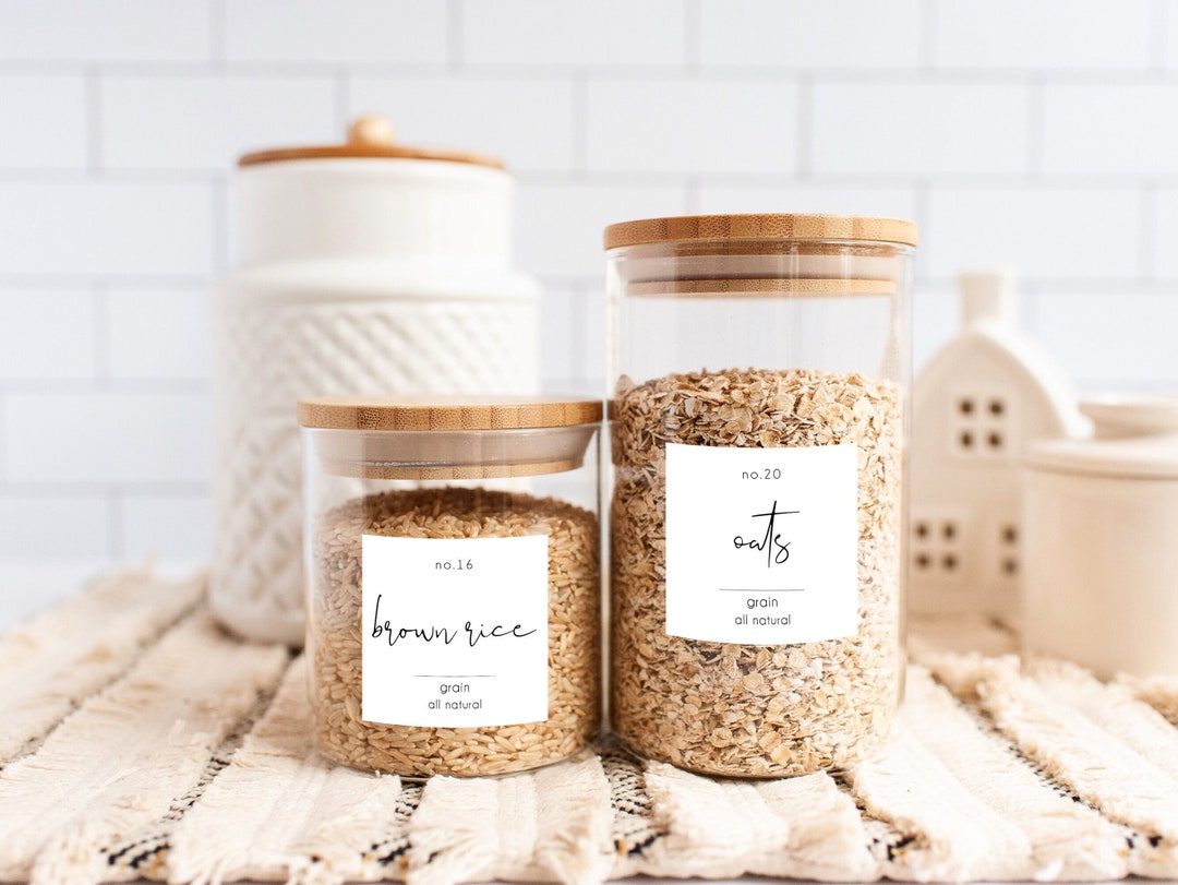 Pantry Labels Template, Editable Pantry Labels, Minimalist Pantry Jar ...