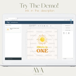 Sun Birthday Cupcake Toppers Template, First Trip Around the Sun ...