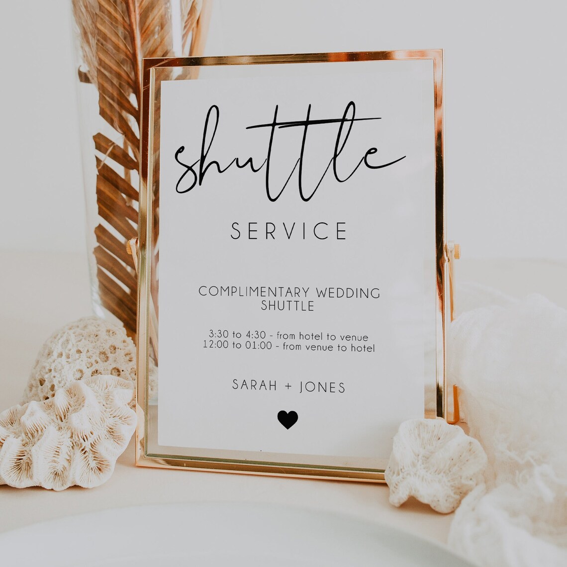 Shuttle Service Wedding Sign Template Minimalist | Etsy