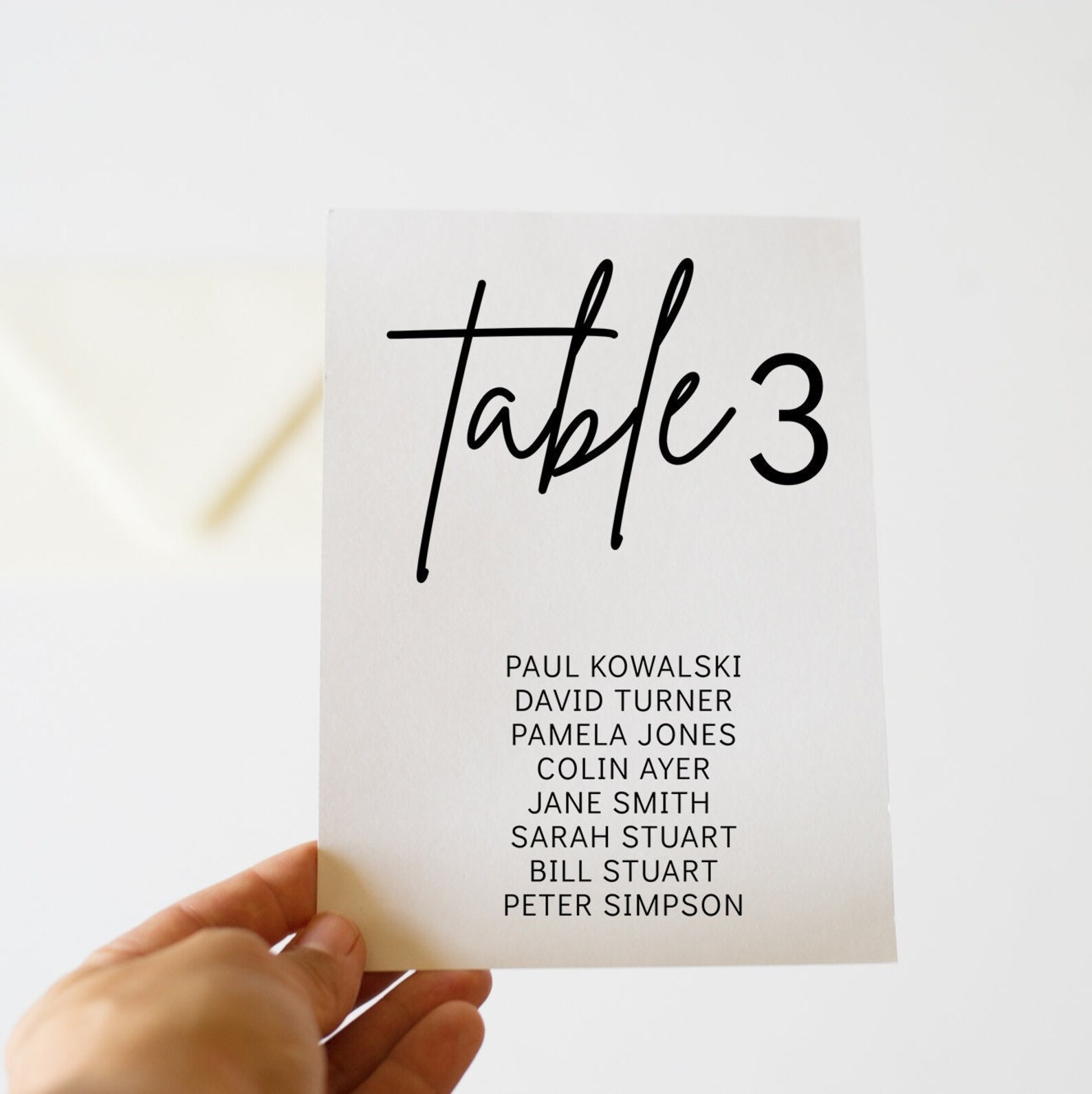 Wedding Seating Chart Cards Template Modern Wedding Table | Etsy