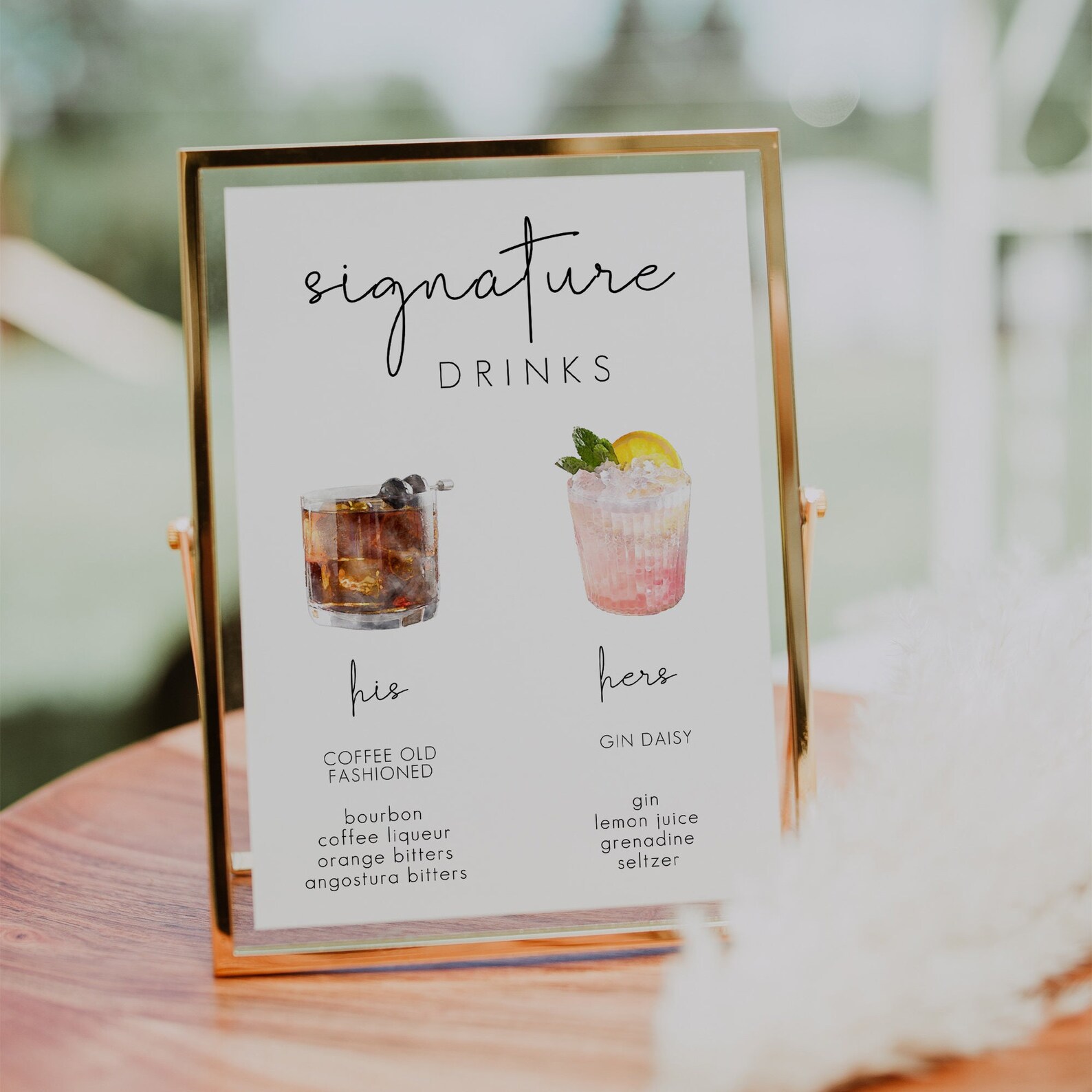 Signature Drinks Sign Template Signature Cocktails Sign - Etsy