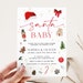 Santa Baby Shower Invitation Template Set, Christmas Baby Shower ...