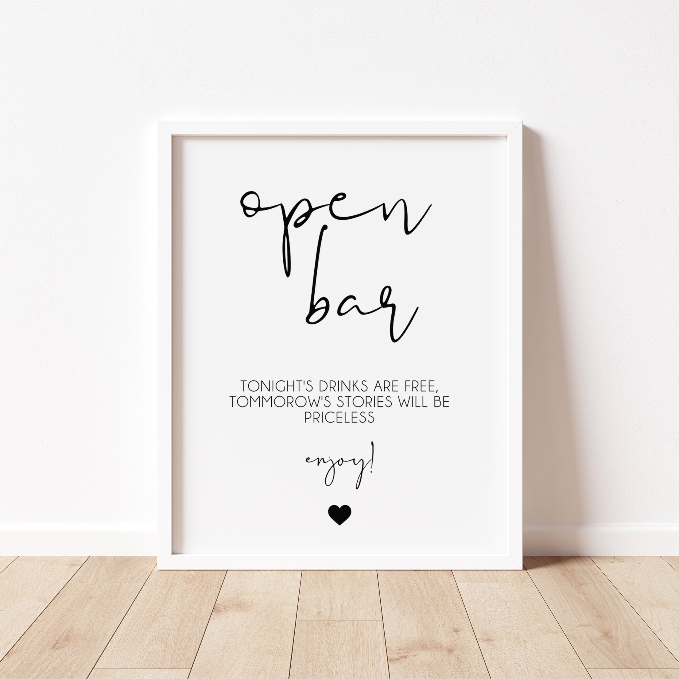 Open Bar Sign Template Printable Wedding Bar Sign Open Bar | Etsy