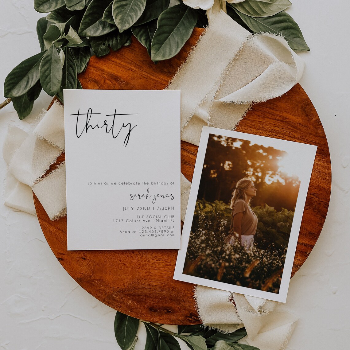 Minimalist Birthday Party Invitation Template 30th Birthday | Etsy