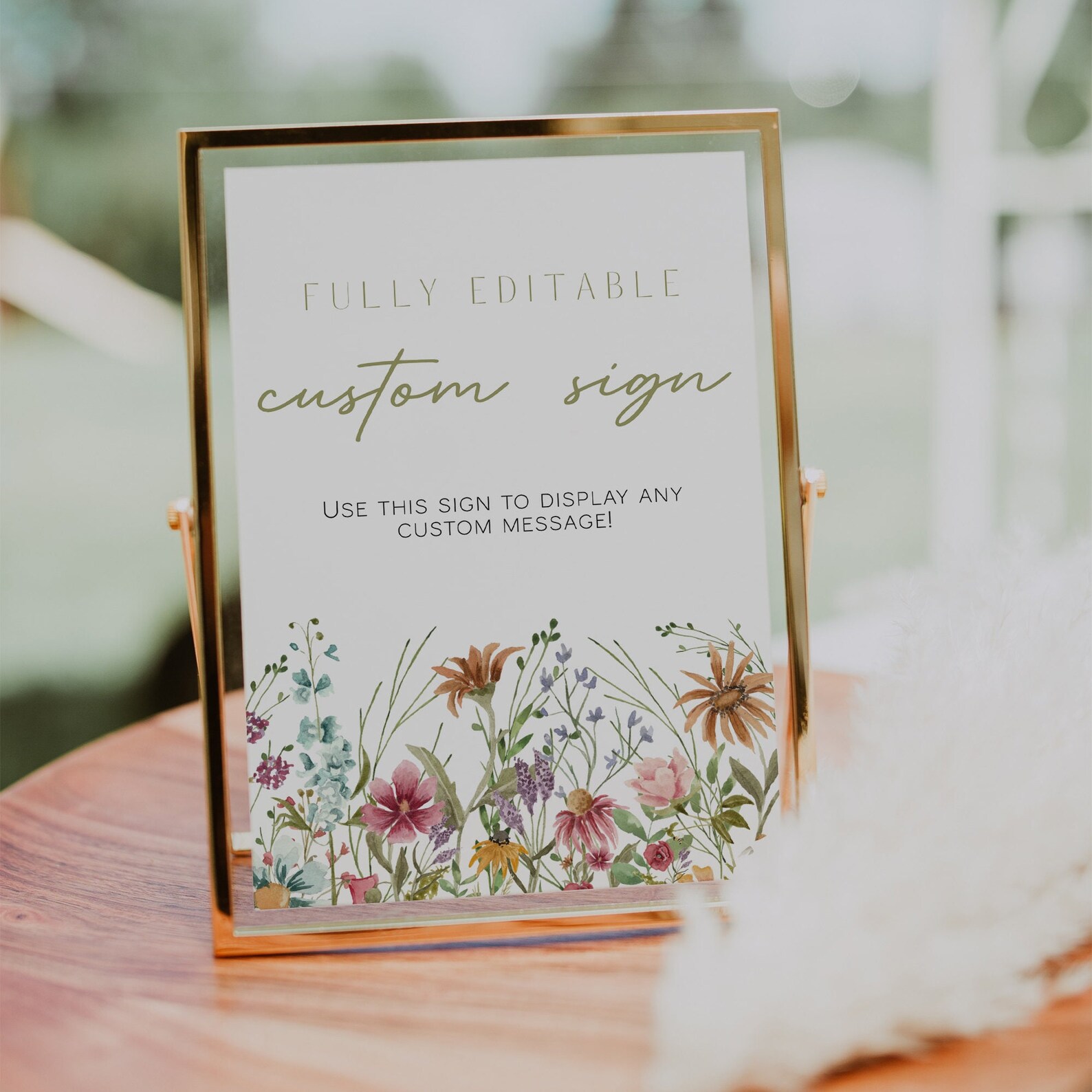Wildflower Custom Sign Template, Boho Editable Sign, Bohemian Wedding ...