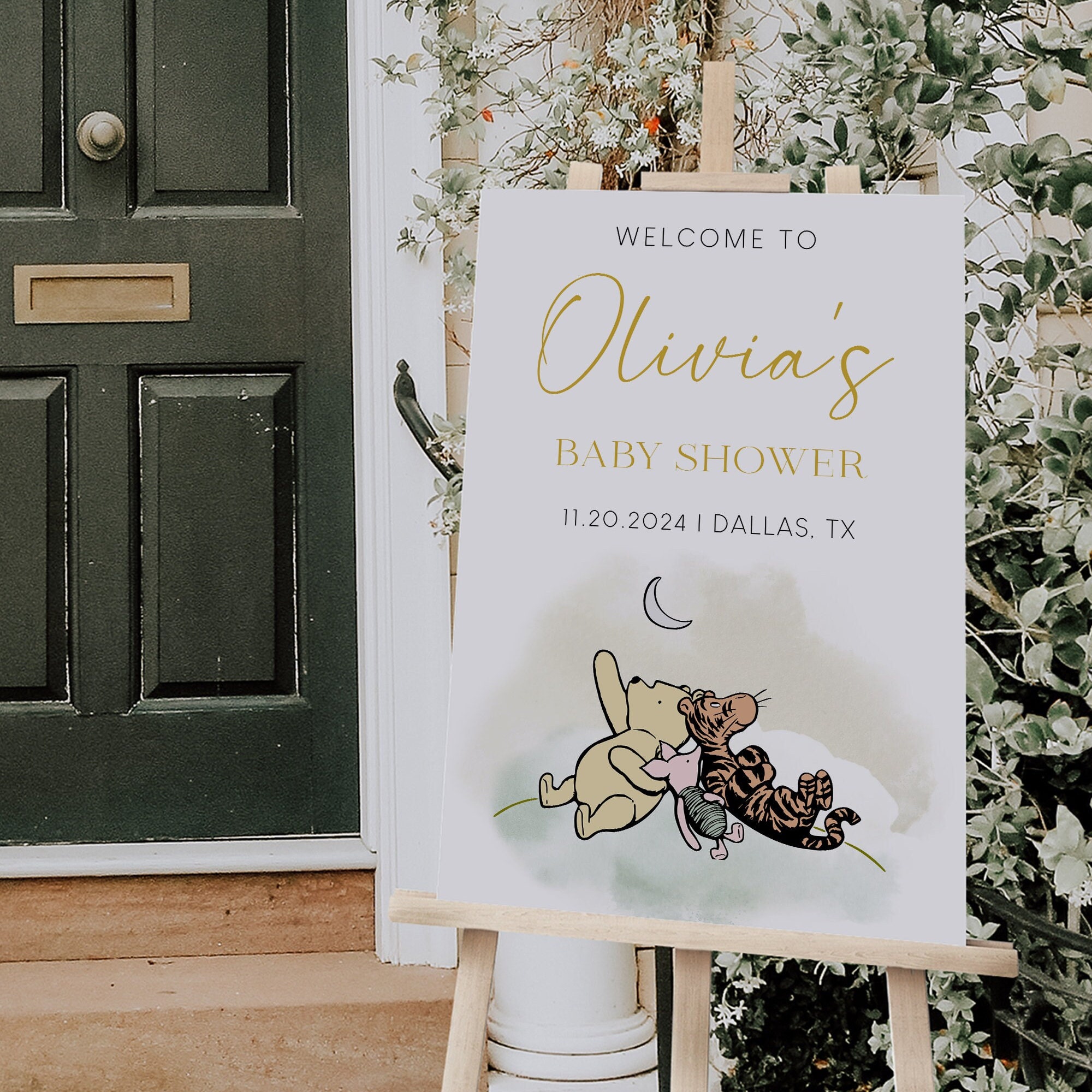 Winnie the Pooh Welcome Sign Classic Winnie the Pooh Baby - Etsy