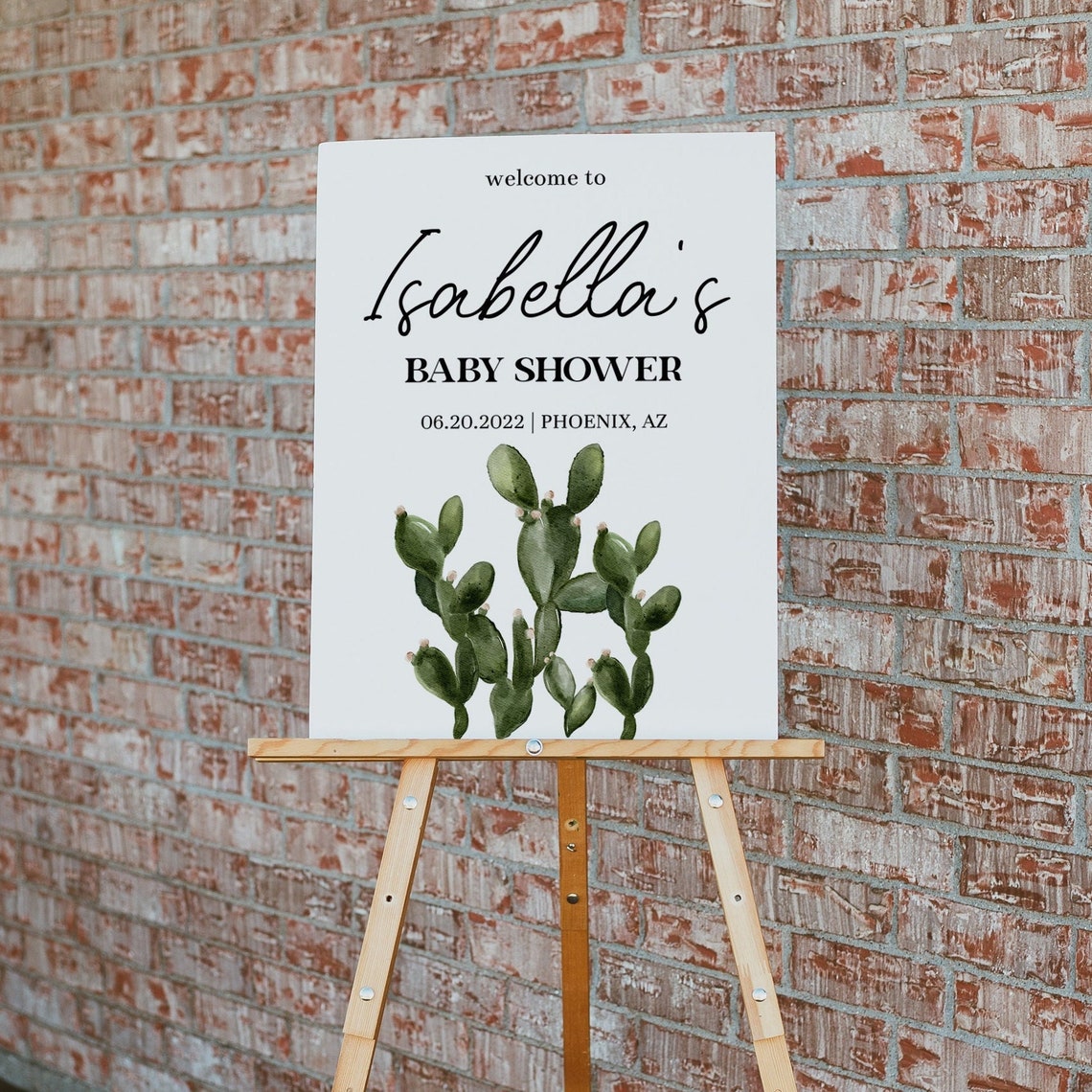 Cactus Welcome Sign Template Desert Baby Shower Welcome - Etsy