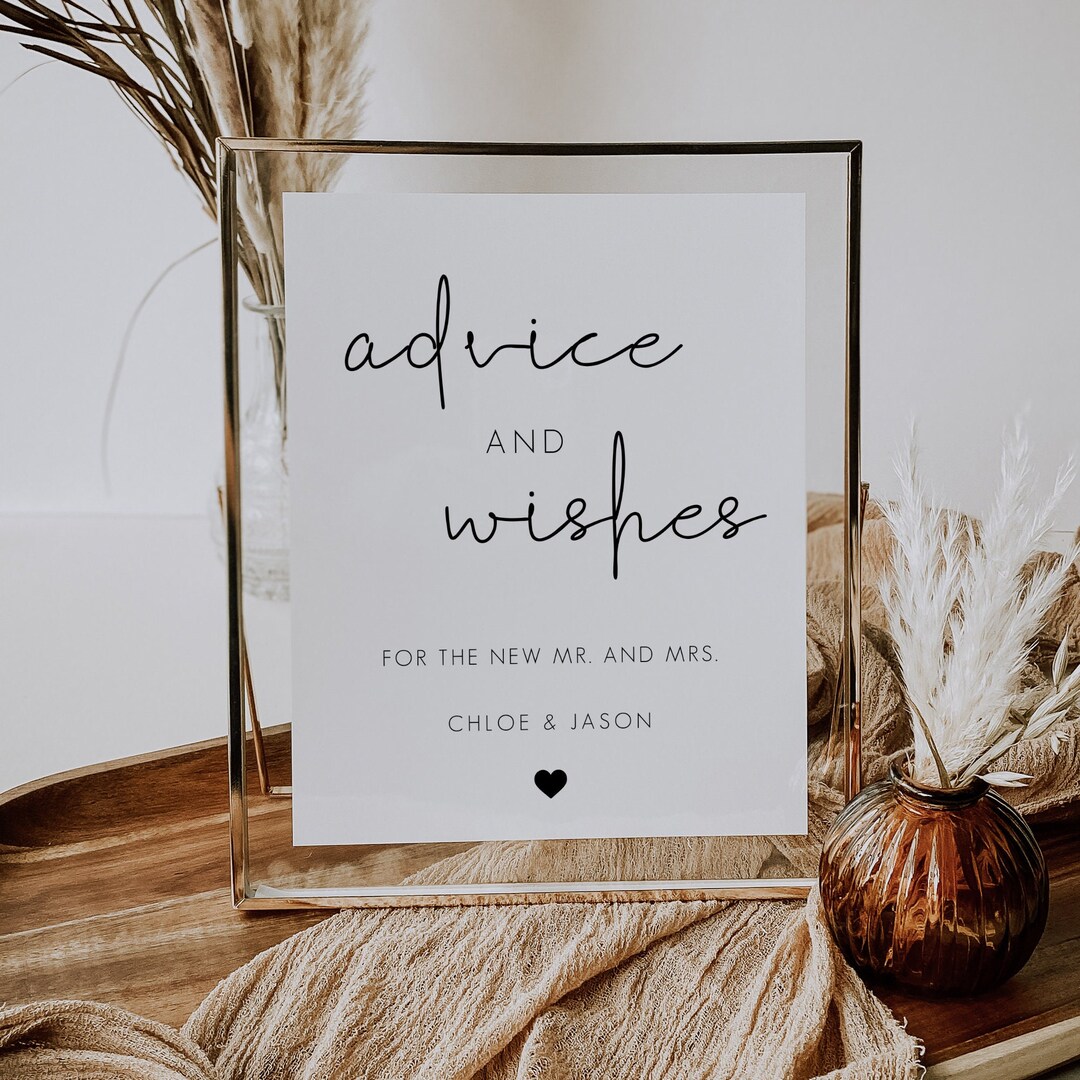Advice and Wishes Sign Template, Well Wishes Sign Printable, Advice for ...