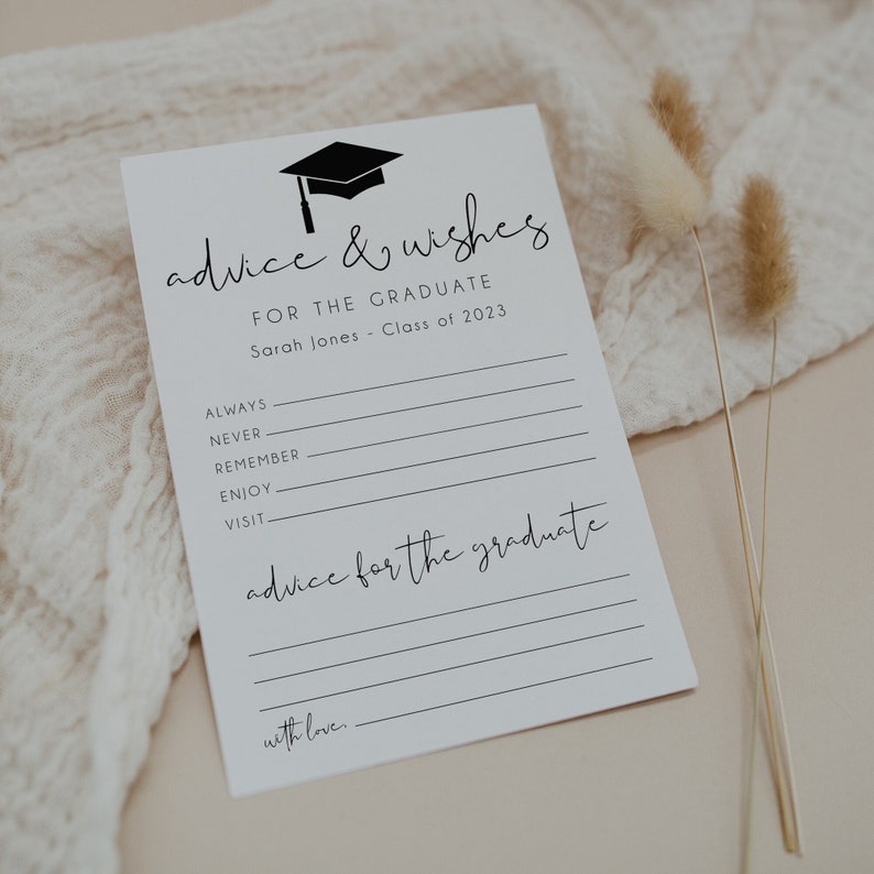 Graduation Advice Cards Wishes for the Graduate Wishes and - Etsy