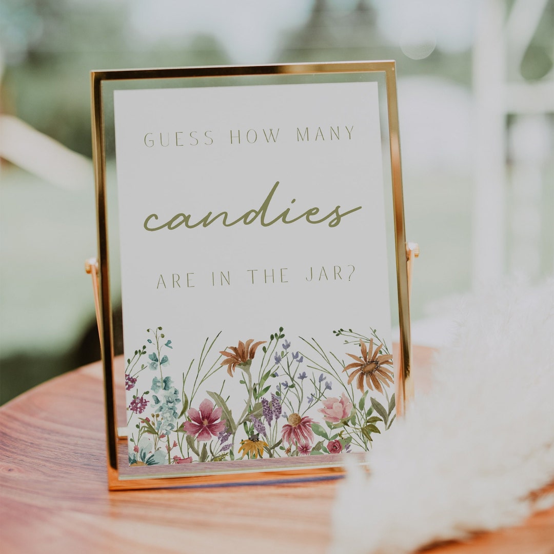 Guess How Many Candies Sign Template, Wildflower Candy Guessing Game ...