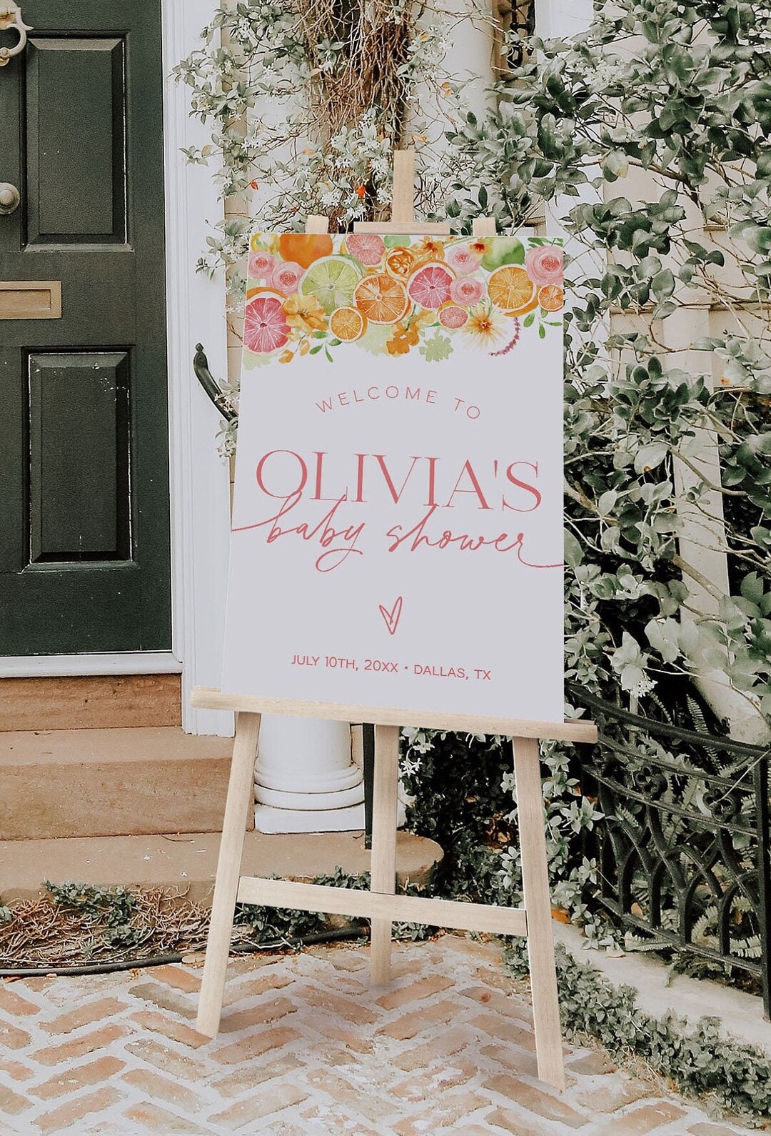 Citrus Baby Shower Welcome Sign, Little Cutie Baby Shower Welcome ...
