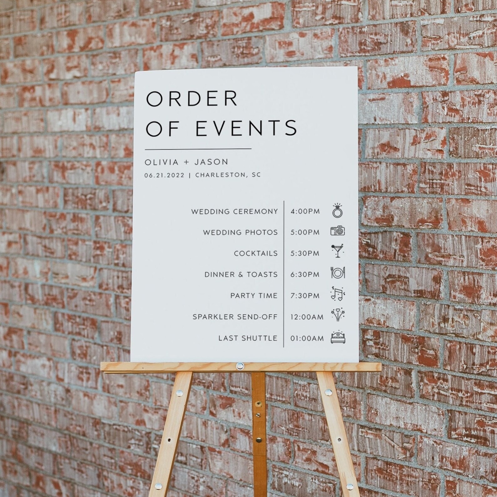 Wedding Order of Events Timeline Sign Minimalist Wedding - Etsy