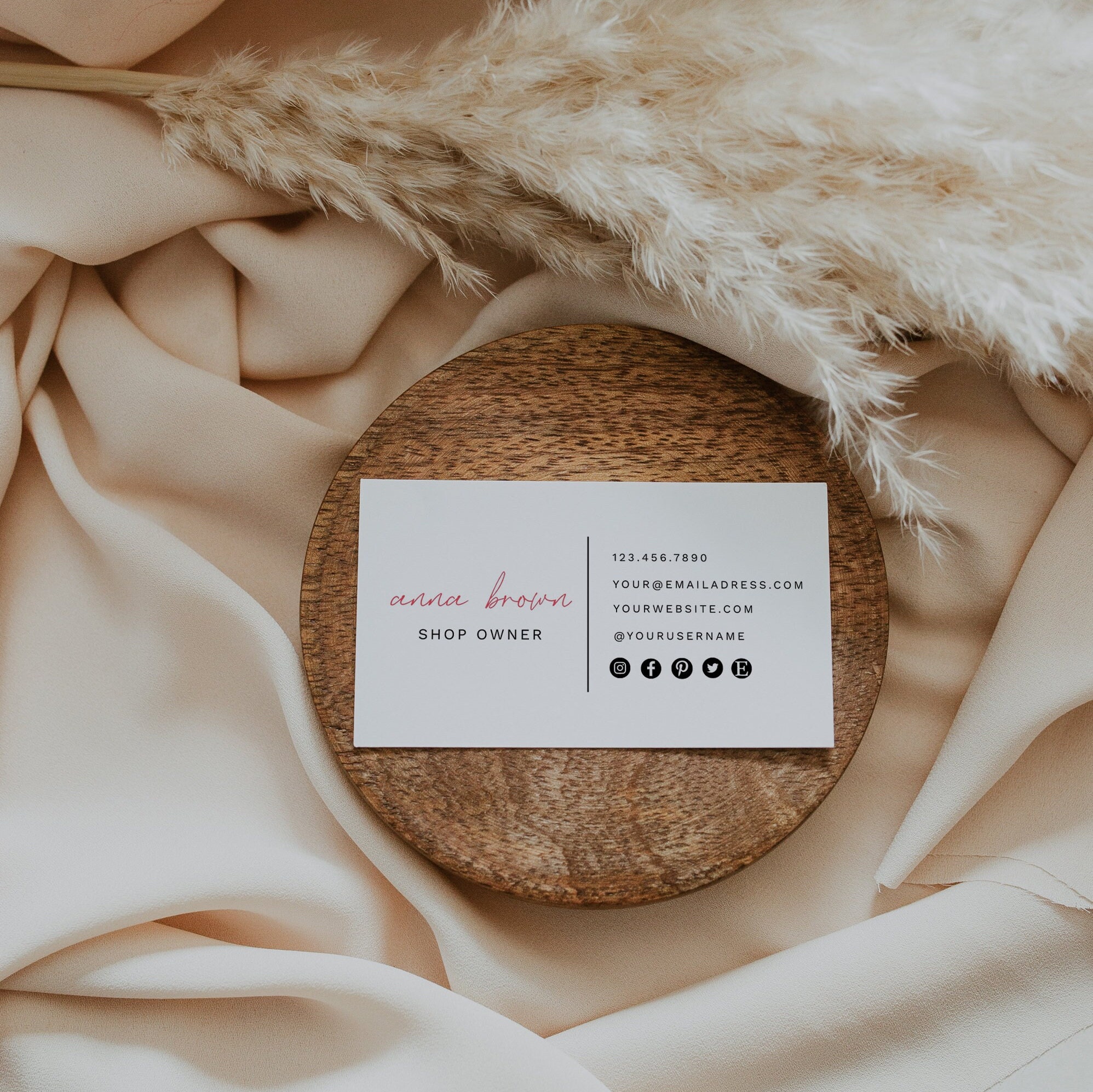 Cow Print Business Card Template, Editable Animal Print (digital ...
