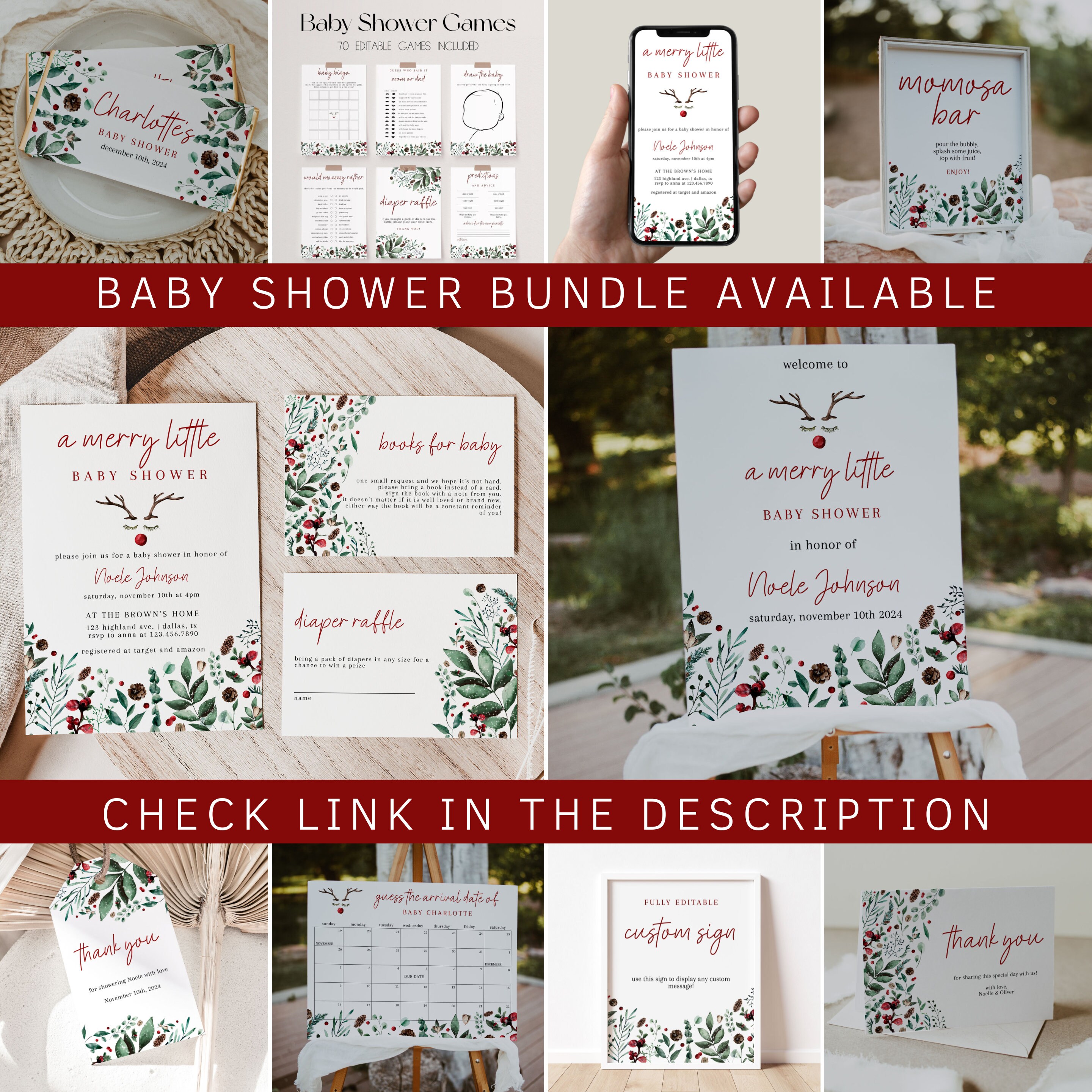 70 Baby Shower Games, Christmas Baby Shower Game Bundle, Winter Baby ...