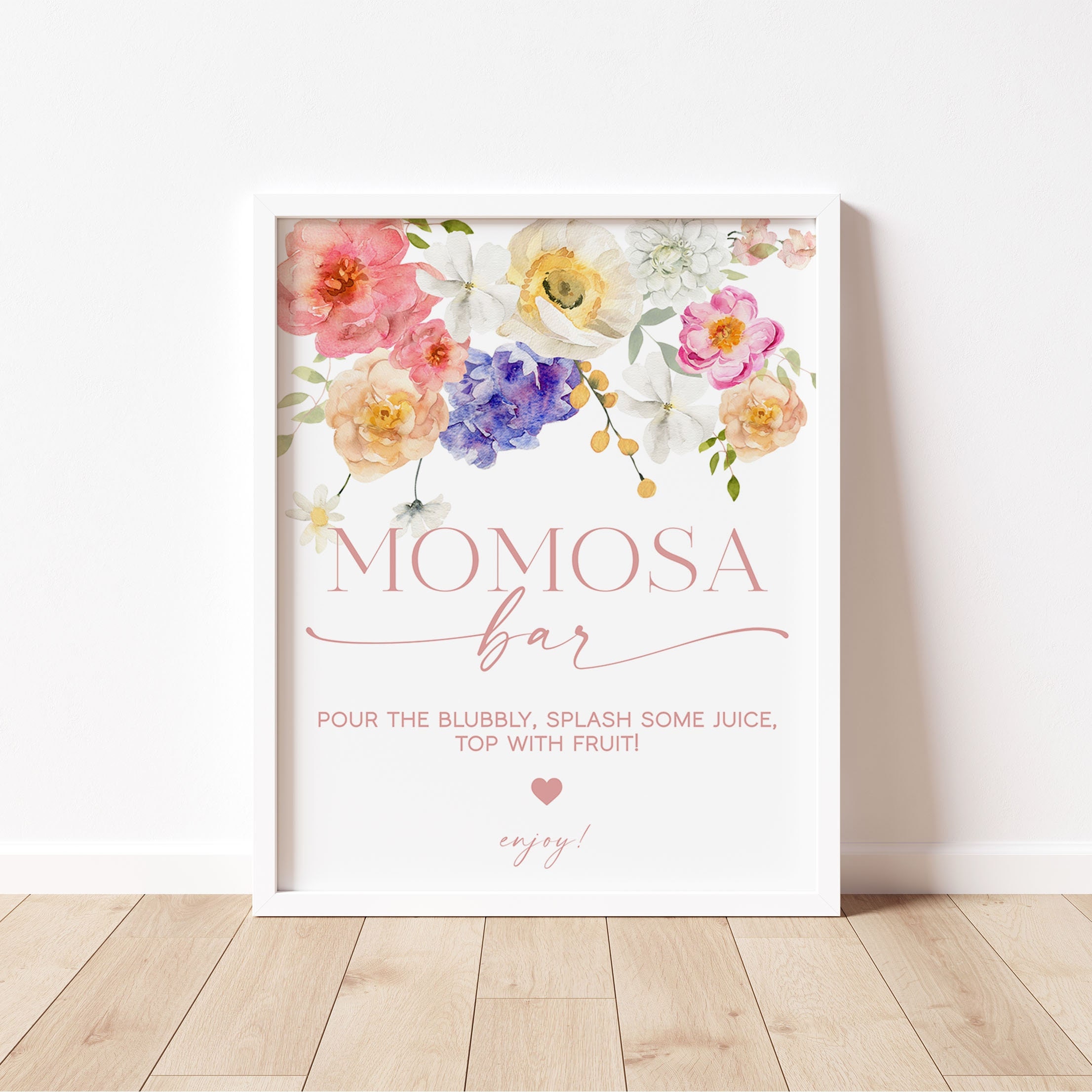 Floral Momosa Bar Sign Template Spring Floral Mimosa Bar - Etsy