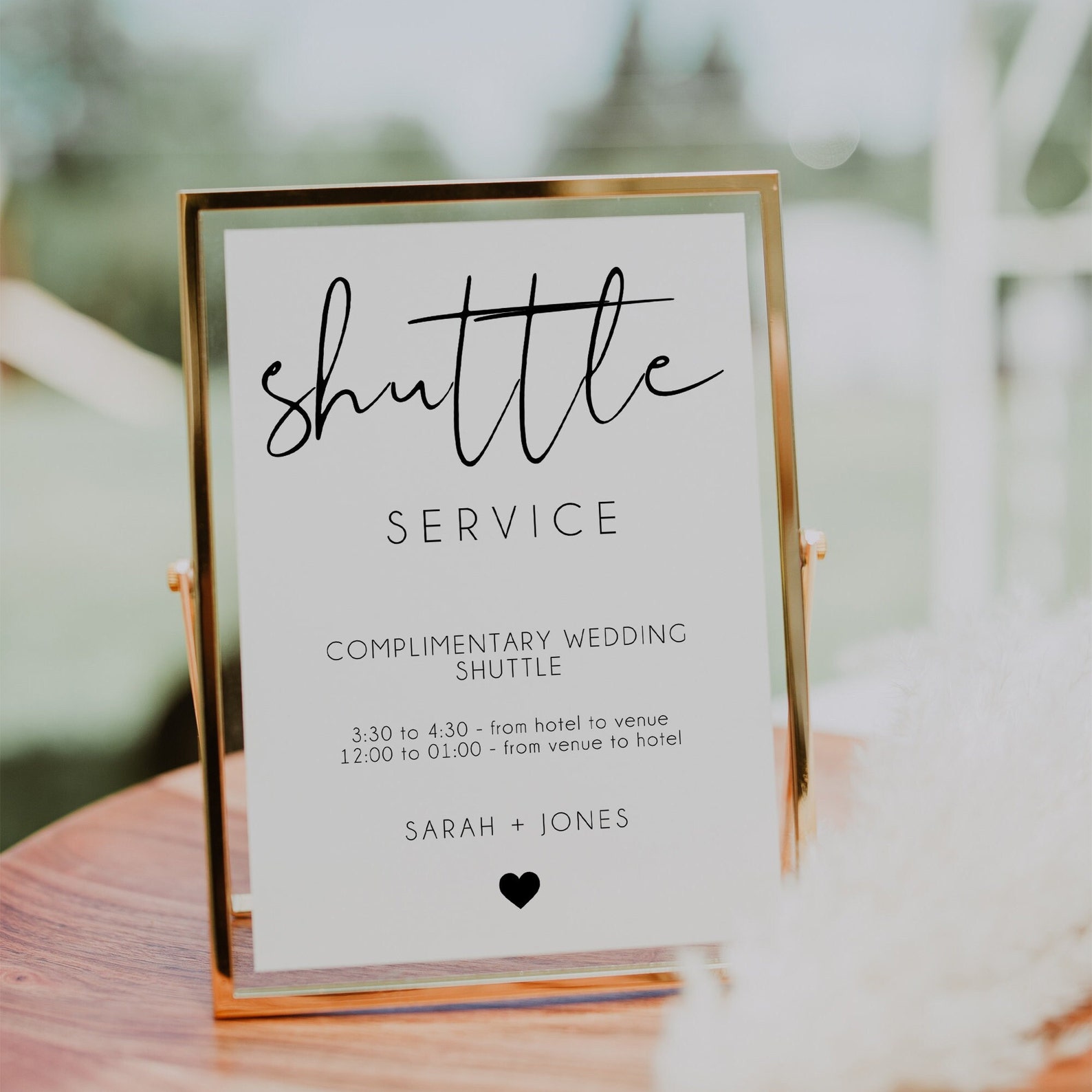 Shuttle Service Wedding Sign Template Minimalist | Etsy