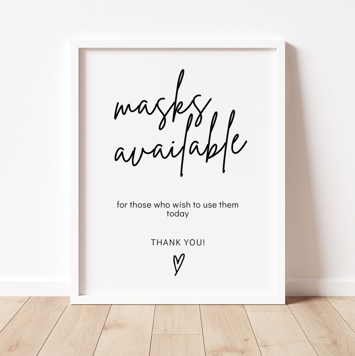 Masks Available Sign Template Modern Wedding Masks Sign | Etsy