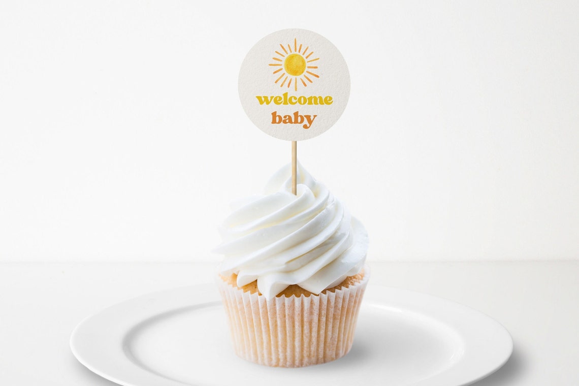 Sun Cupcake Toppers Template, Here Comes the Son Cupcake Topper ...