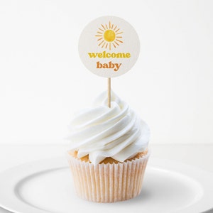 Sun Cupcake Toppers Template, Here Comes the Son Cupcake Topper ...