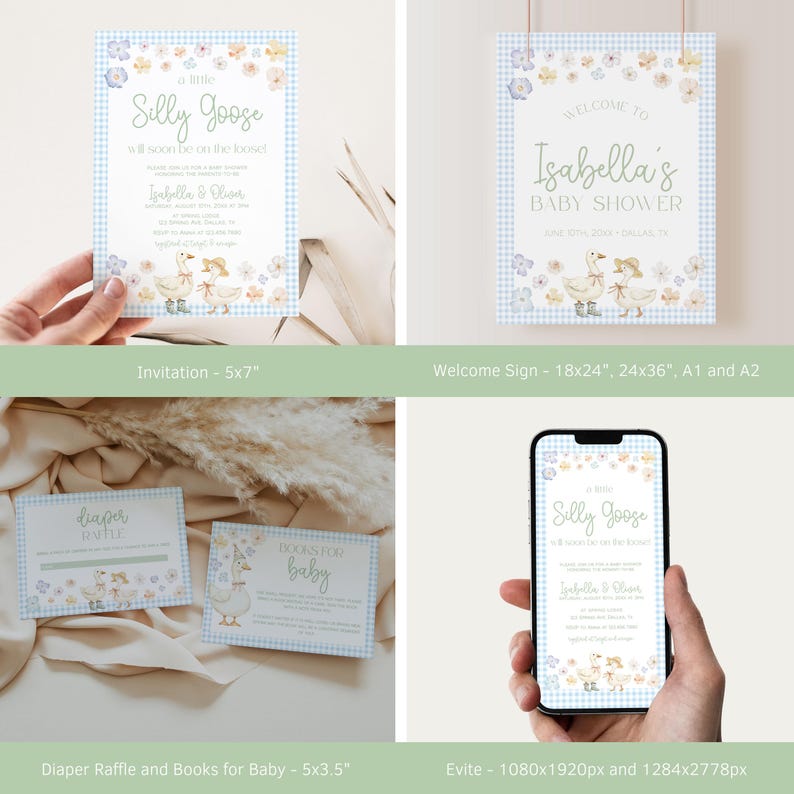 Silly Goose Baby Shower Bundle Template, Mother Goose Baby Shower ...
