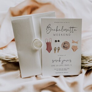 Swim Bachelorette Invitation Template Palm Springs Bachelorette Invite