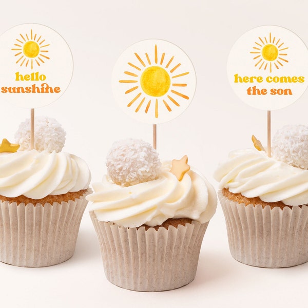 Sun Cupcake Toppers - Etsy
