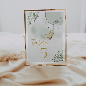 Classic Winnie the Pooh Table Number Card Template, Pooh Table Number ...