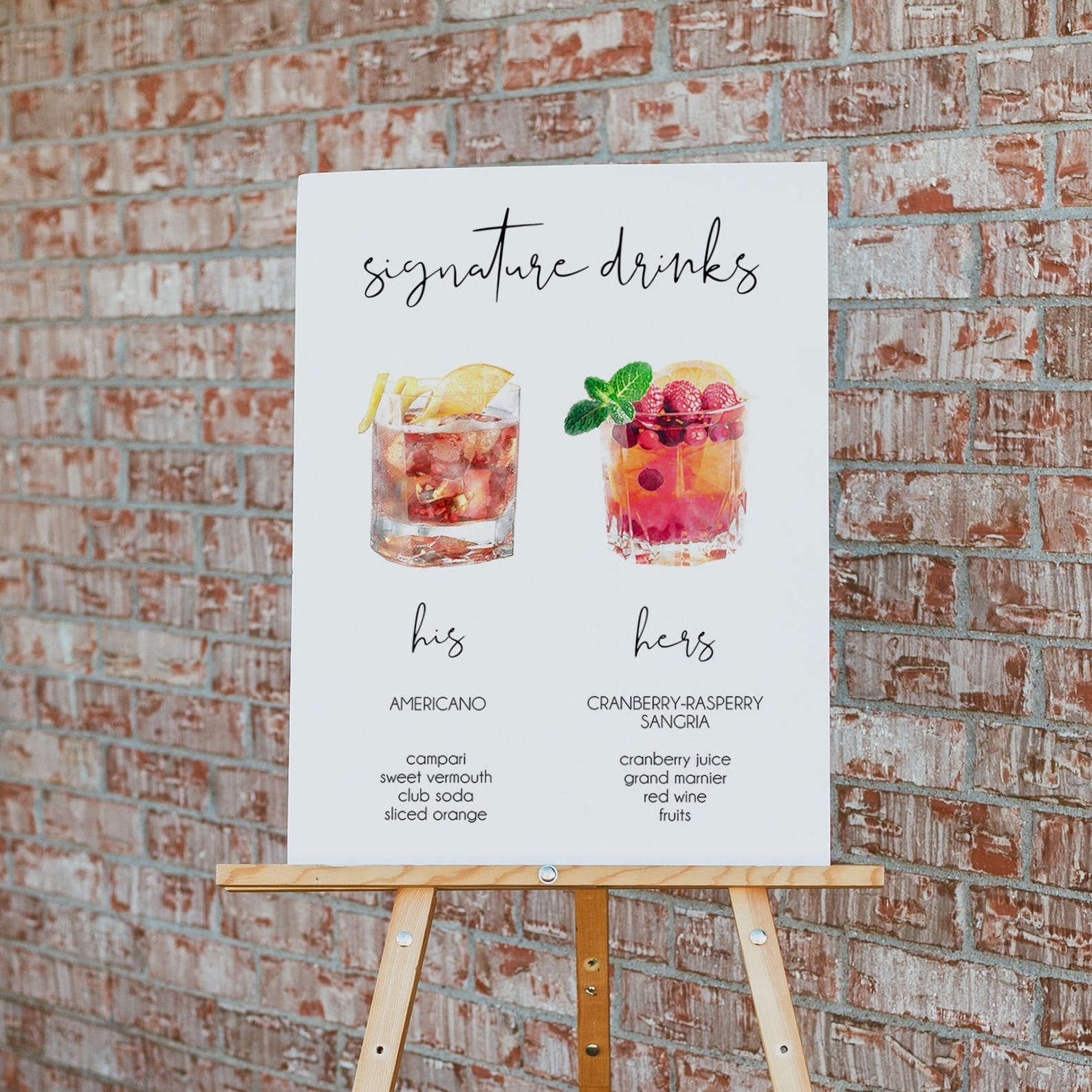 Signature Drinks Sign Template Printable Signature Cocktails | Etsy