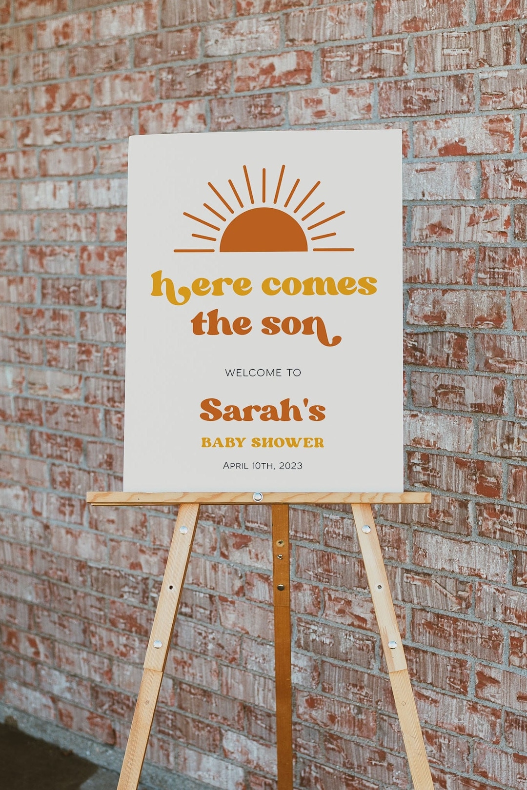 Here Comes the Son Welcome Sign Template, Sun Baby Shower Welcome ...