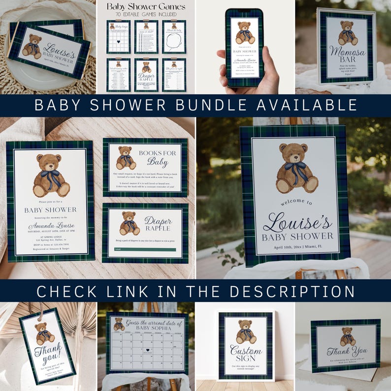 70 Baby Shower Games, Teddy Bear Baby Shower Game Bundle, Vintage Bear ...