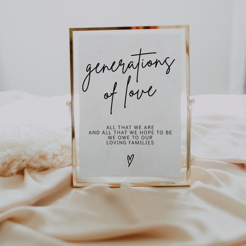 Generations of Love Sign Template Loving Families Sign - Etsy