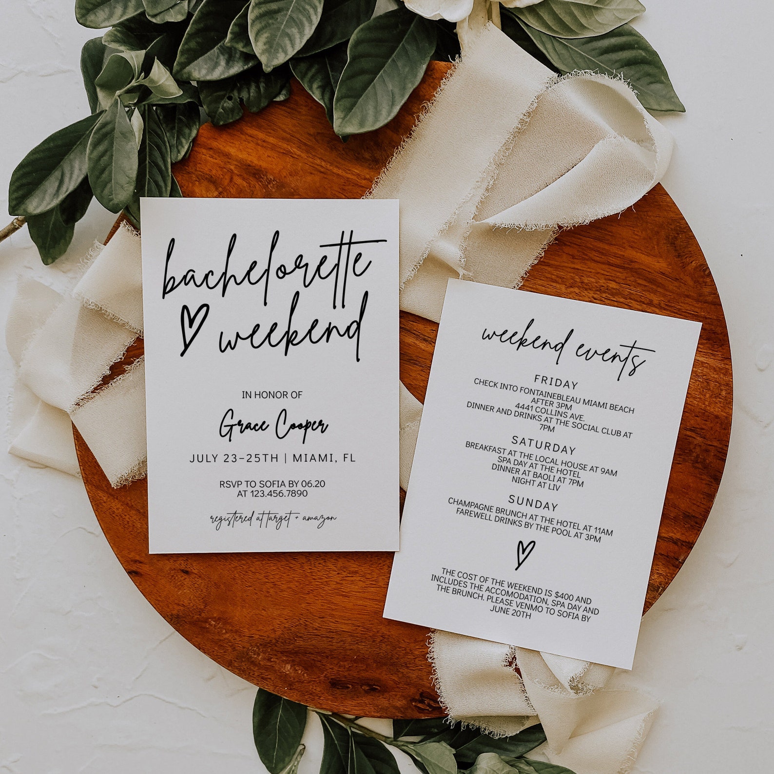 Modern Bachelorette Weekend Invitation Template Bachelorette - Etsy