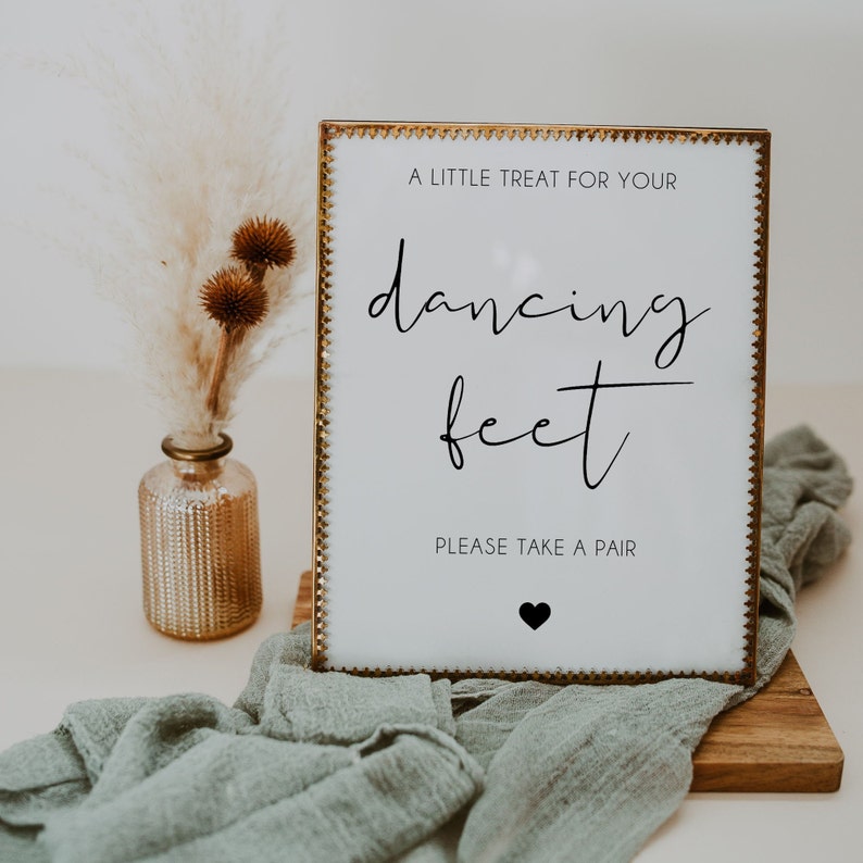 Flip Flops Sign Template Wedding Dancing Feet Sign Printable | Etsy