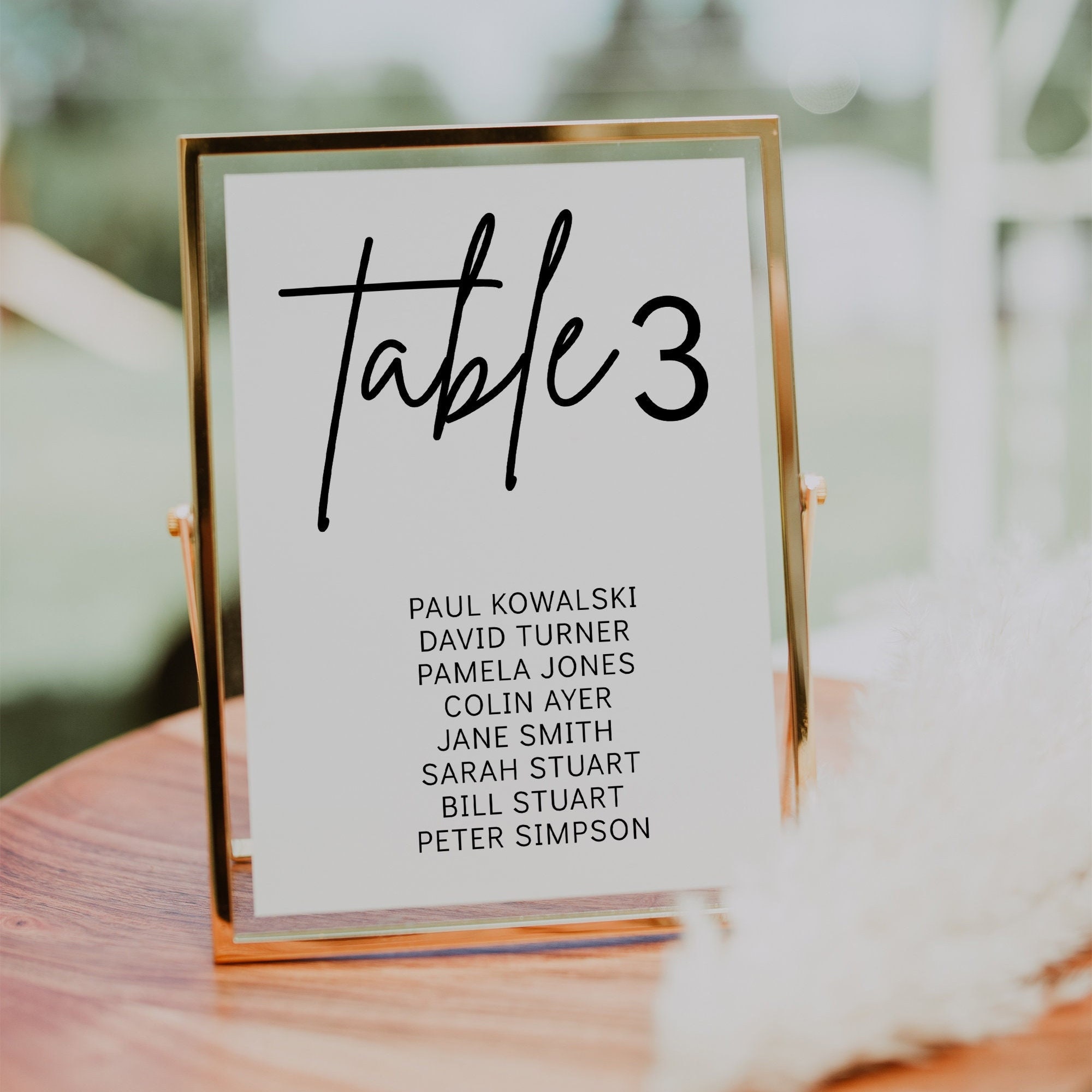 Wedding Seating Chart Cards Template Modern Wedding Table | Etsy