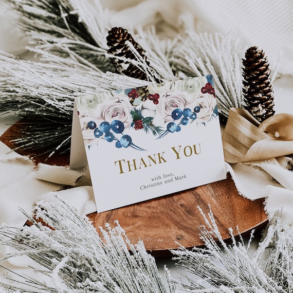 Printable Christmas Thank You Card Templates