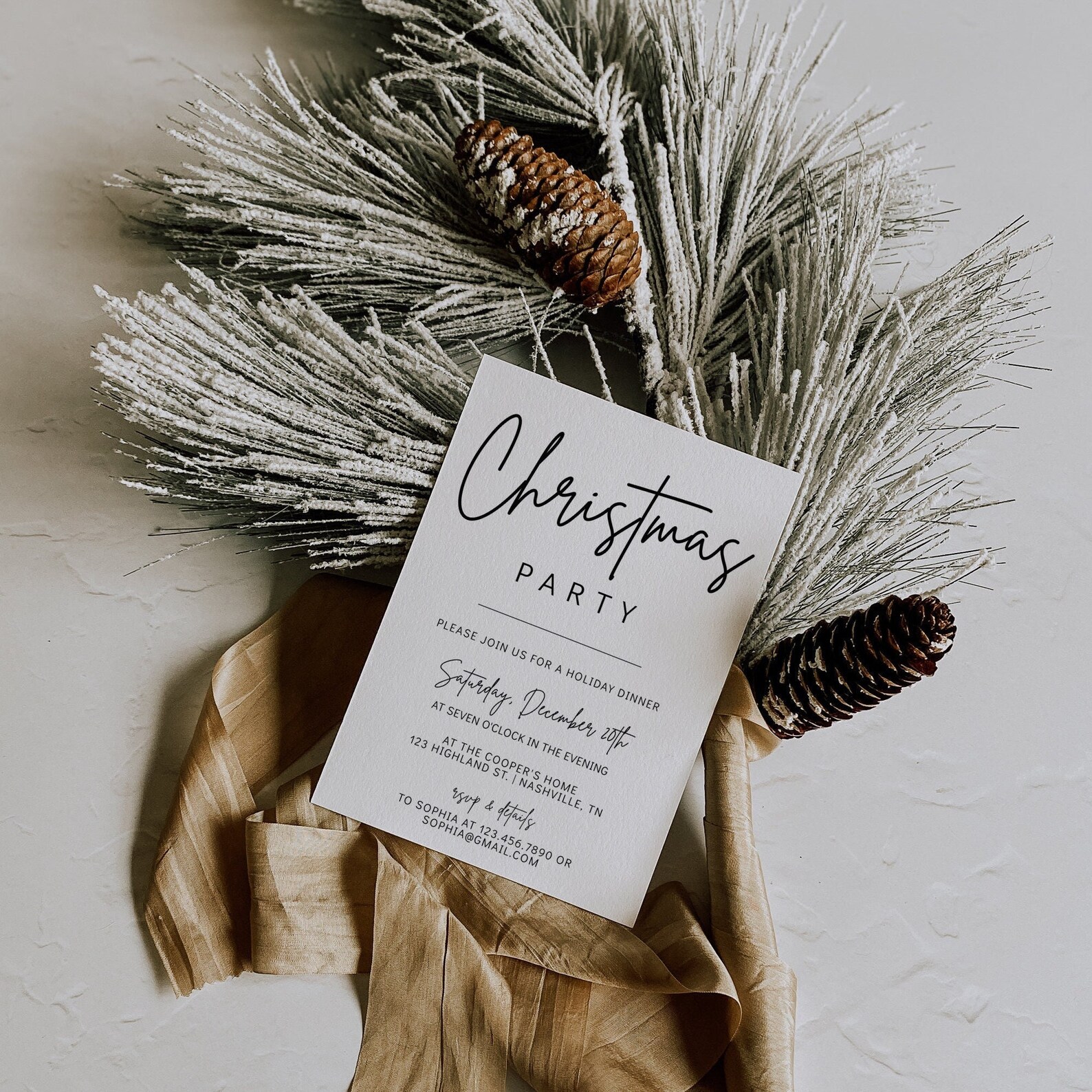 Modern Christmas Party Invitation Template Holiday Party | Etsy