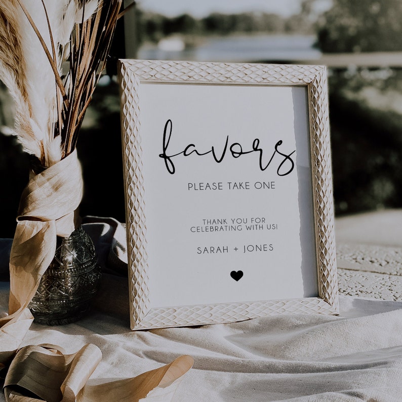 Wedding Favors Sign Template Minimalist Wedding Favor Sign - Etsy