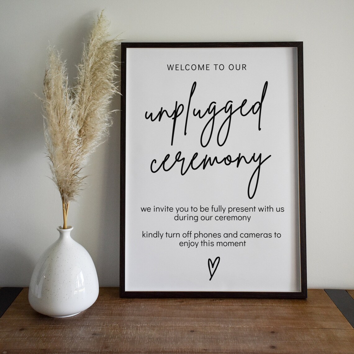 Modern Unplugged Ceremony Sign Template No Pictures Wedding - Etsy