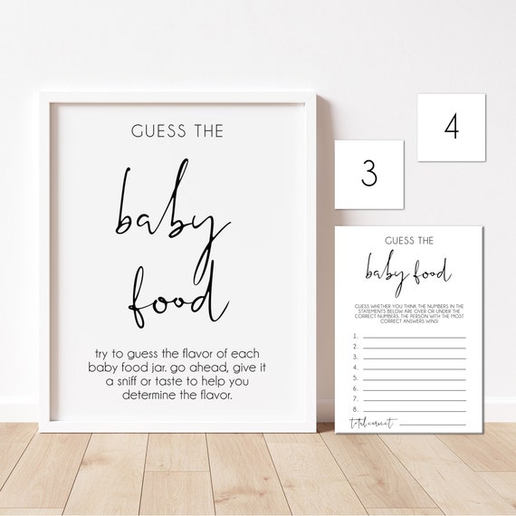 Guess the Baby Food Game Template Minimalist Baby Shower - Etsy